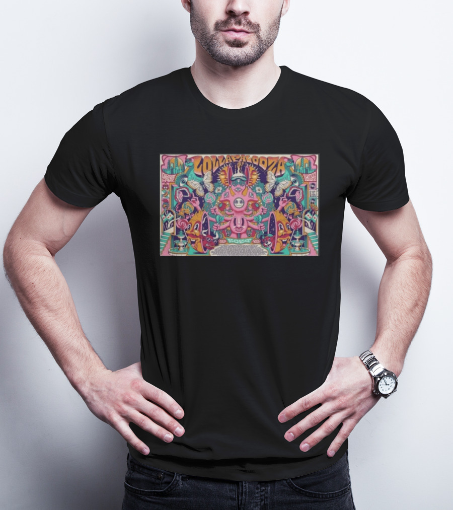 Lollapalooza Grant Park Chicago 08.02.2026 Butterflies Psychedelic T-Shirt