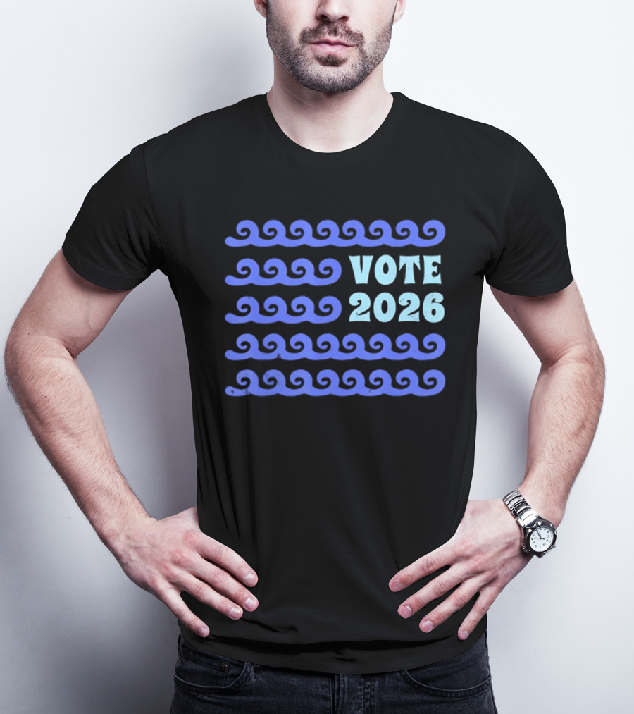 Vote 2026 Distressed Blue Wave Political Election T-Shirt