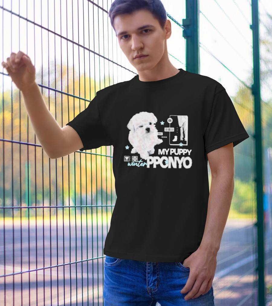 Winter Aespa My Puppy Pponyo KMJ Cute Dog T-Shirt