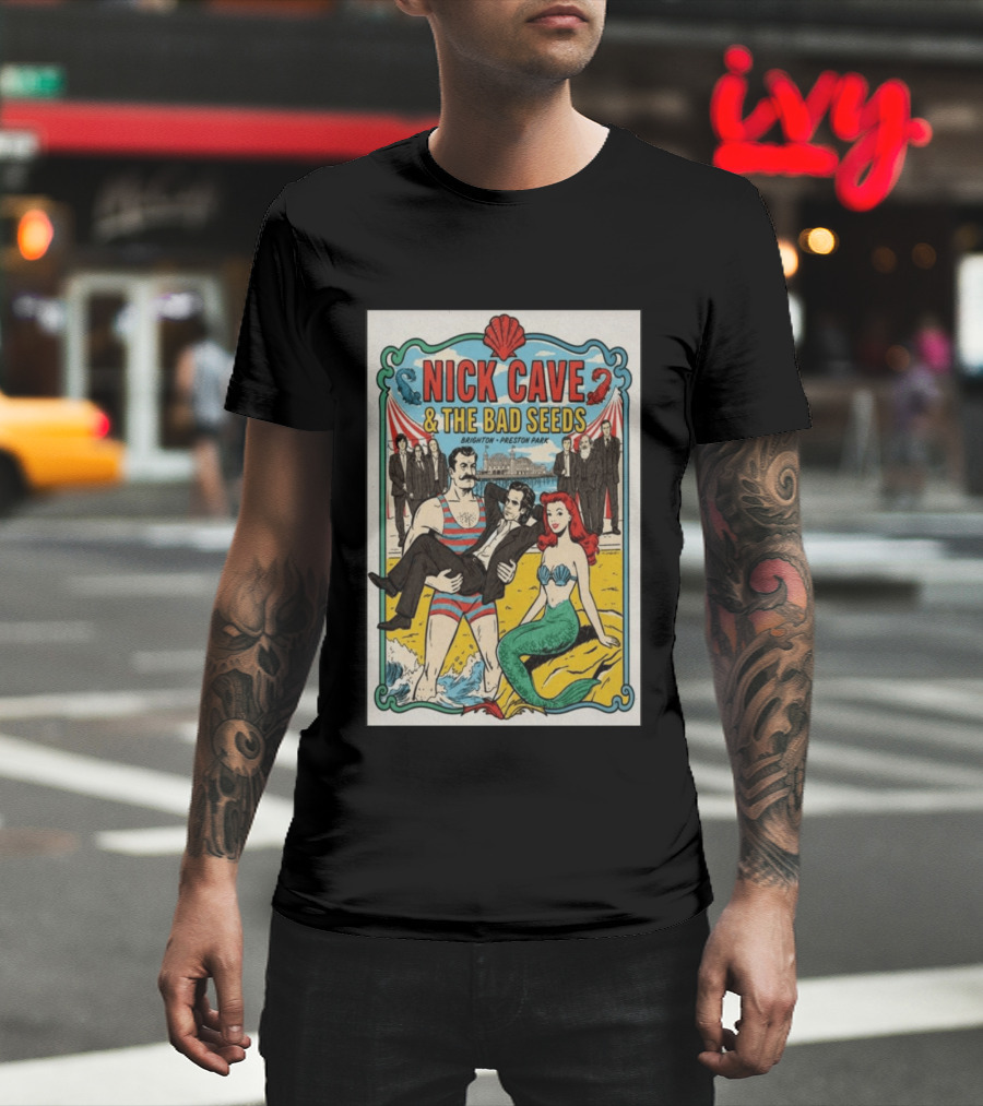 Nick Cave And The Bad Seeds Brighton Preston Park Mermaid T-Shirt