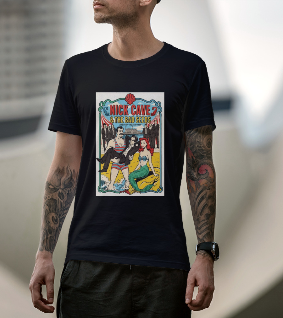 Nick Cave And The Bad Seeds Brighton Preston Park Mermaid T-Shirt