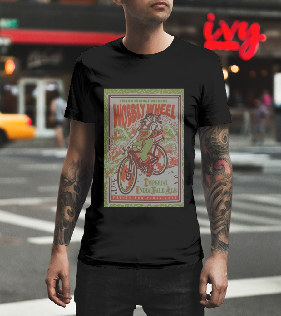 Yellow Springs Brewery Wobbly Wheel Imperial India Pale Ale Prints And Pints 2026 T-Shirt