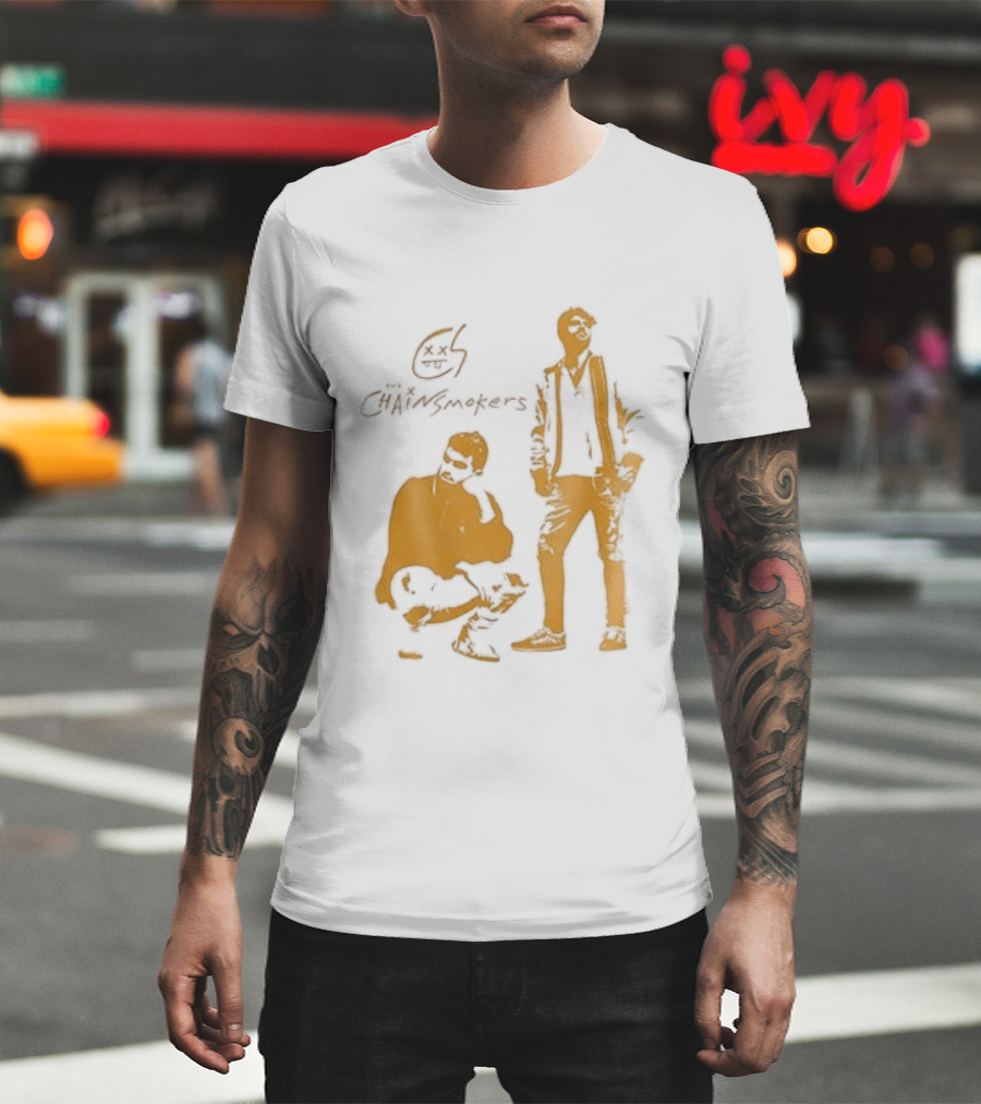 The Chainsmokers Tour Silhouette Band Icon Sketch T-Shirt
