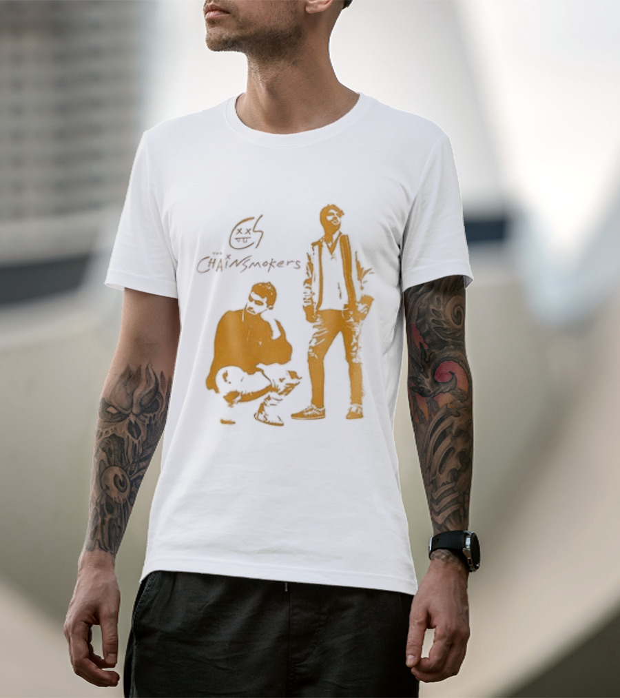 The Chainsmokers Tour Silhouette Band Icon Sketch T-Shirt