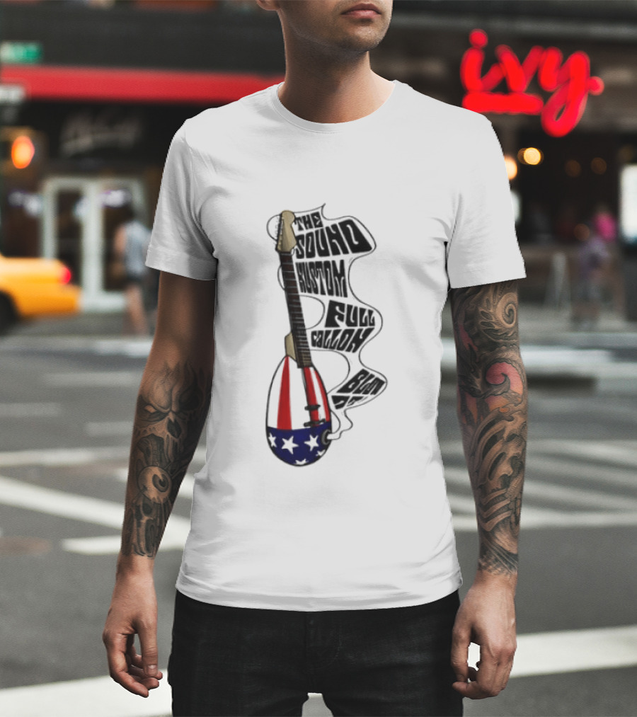 The Sound Kustom Full Gallon Blow Up Patriotic Guitar Americana T-Shirt