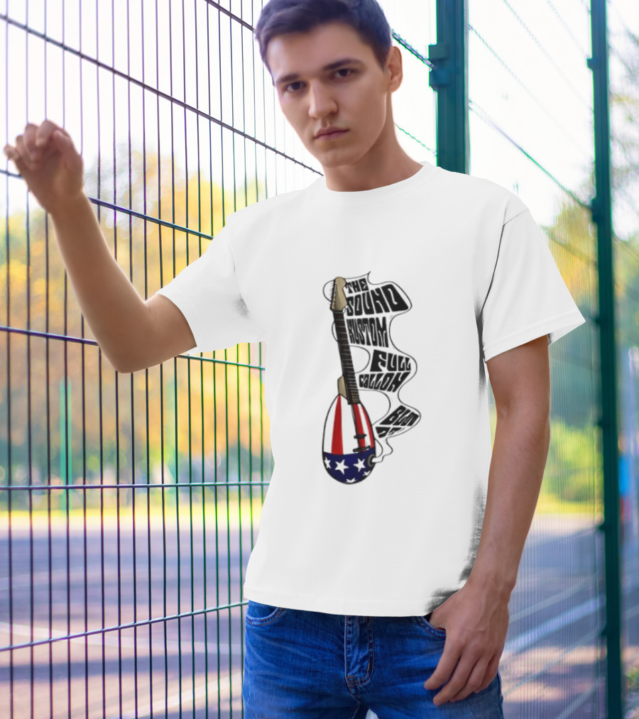 The Sound Kustom Full Gallon Blow Up Patriotic Guitar Americana T-Shirt