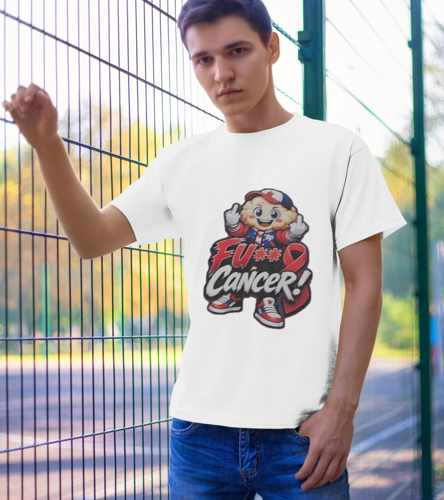 Fu Cancer BP Kid With Awareness Ribbon Support T-Shirt