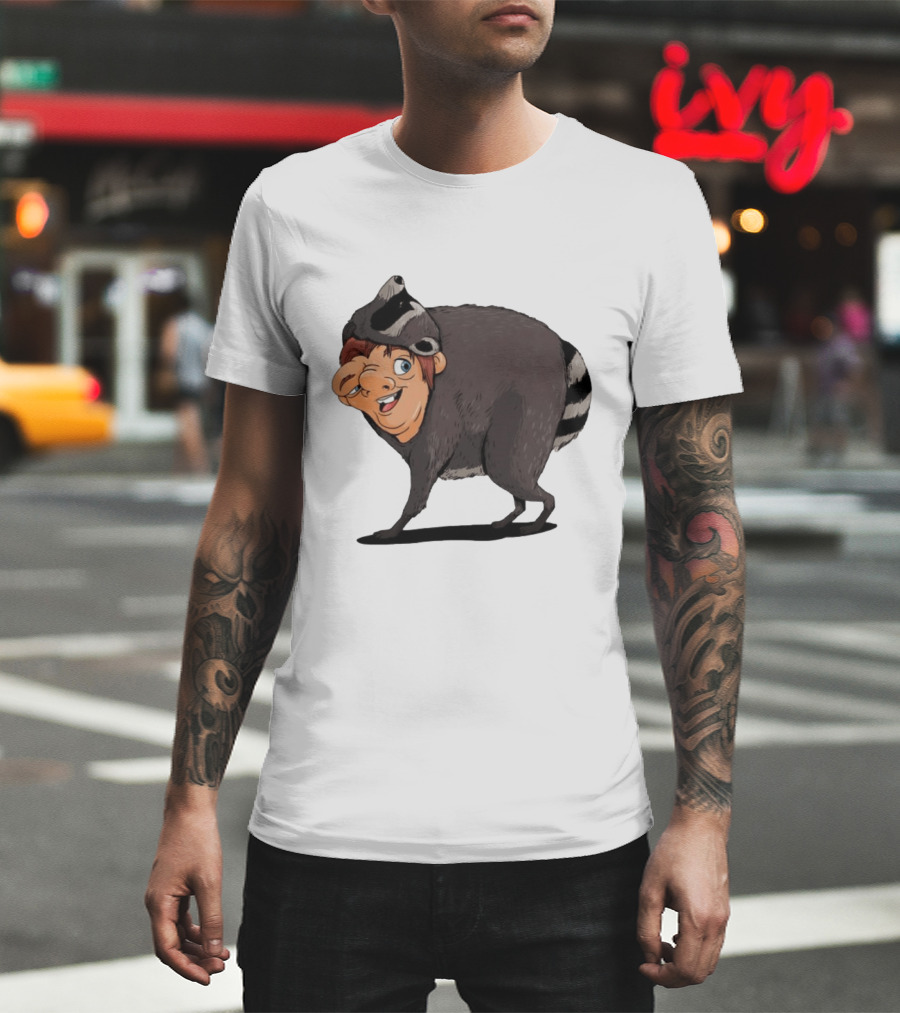 Raccoon Boy Animal Costume Quirky T-Shirt