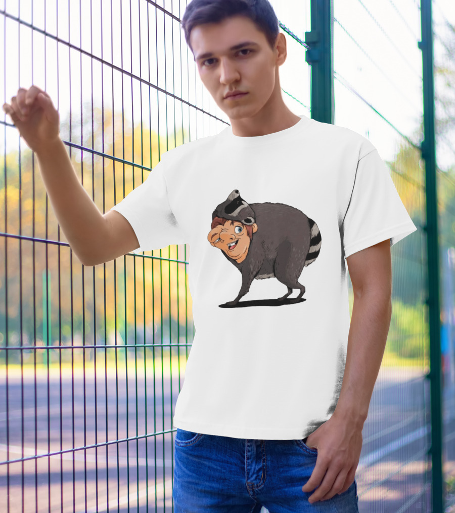Raccoon Boy Animal Costume Quirky T-Shirt