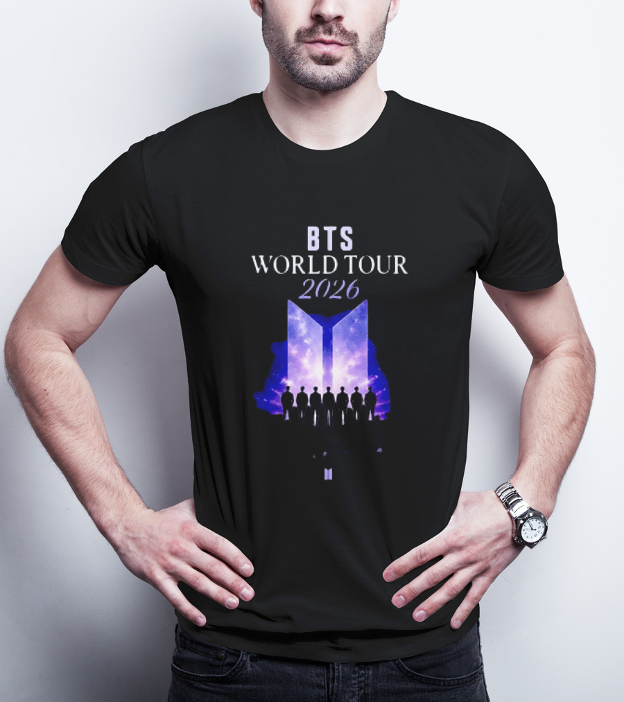 BTS World Tour 2026 Forever We Are Young Concert Silhouettes Galaxy T-Shirt