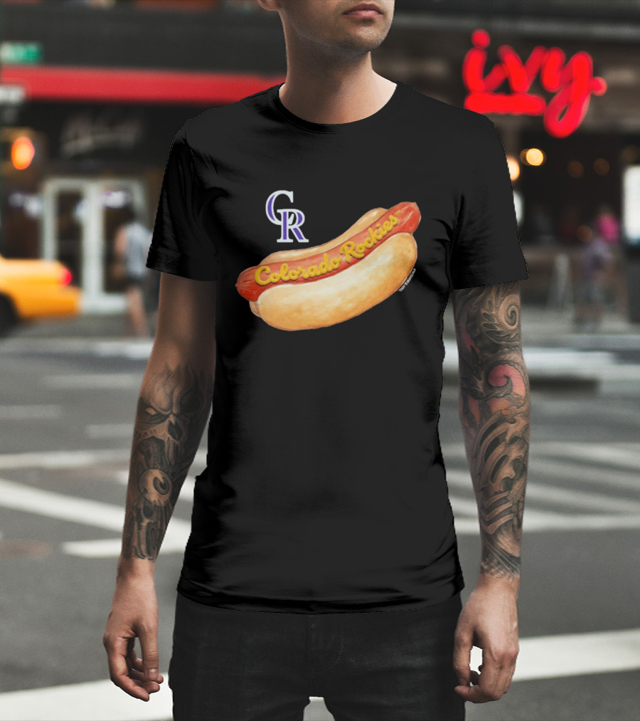 Colorado Rockies Hot Dog Tiny Turnip Women's T-Shirt