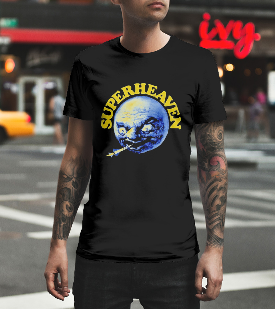 Superheaven Moon Rocket Alternative Rock Moon Face T-Shirt