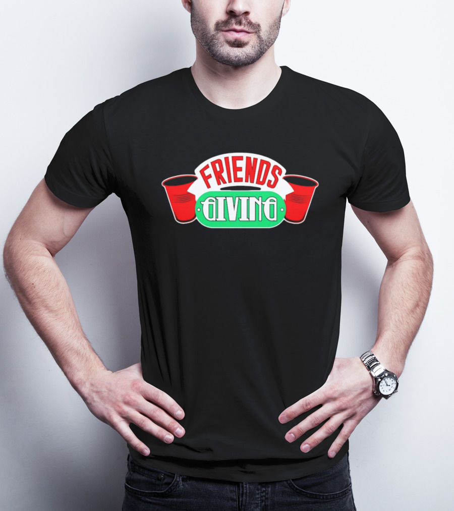 Friends Giving Red Solo Cup Party Thanksgiving Celebration T-Shirt