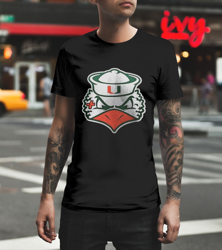 Miami Hurricanes Sebastian The Ibis Mascot U T-Shirt