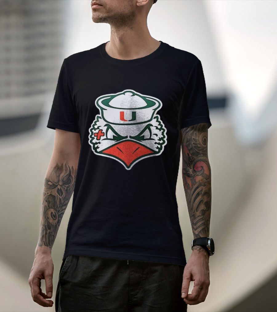 Miami Hurricanes Sebastian The Ibis Mascot U T-Shirt