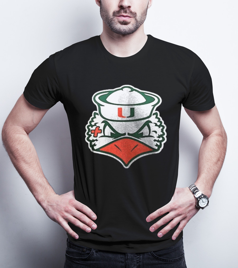 Miami Hurricanes Sebastian The Ibis Mascot U T-Shirt