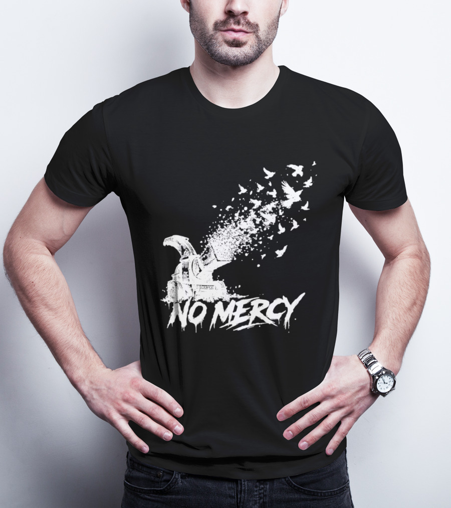 No Mercy Wood Chipper Bird Shredder T-Shirt