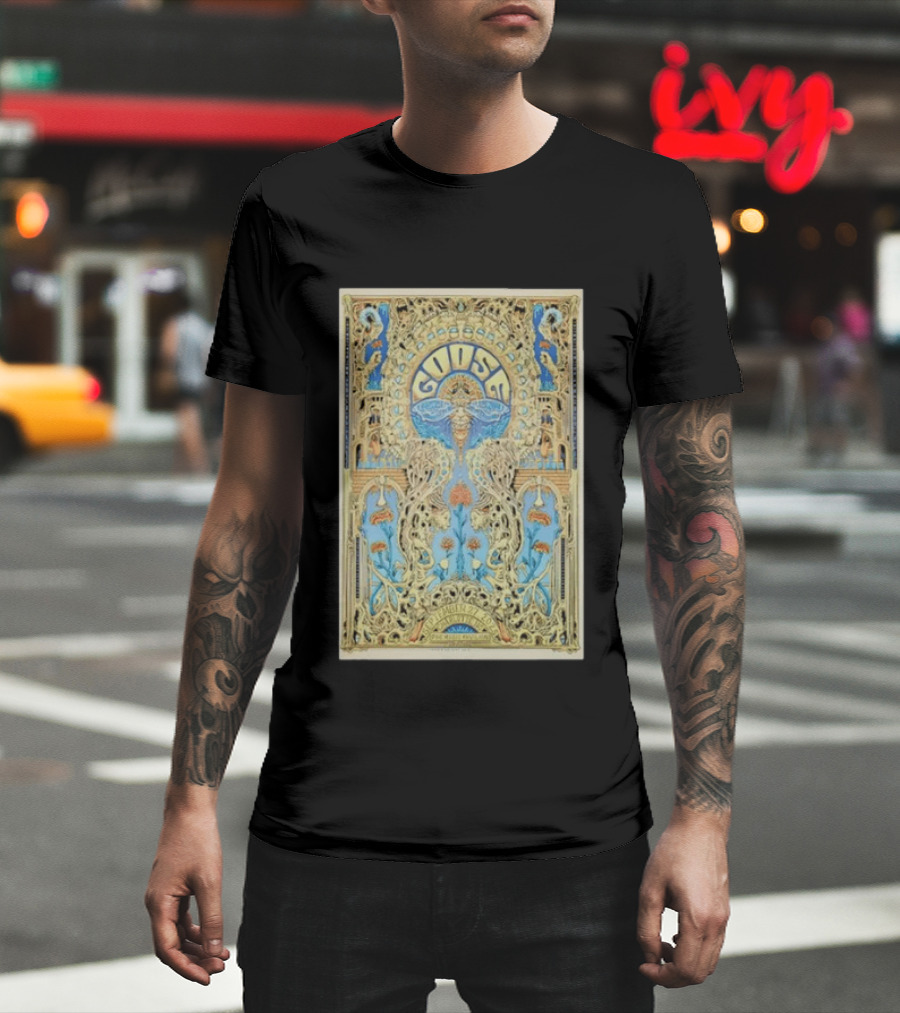Goose September 27th 2025 PNC Music Pavilion Charlotte NC Tour Art Deco T-Shirt