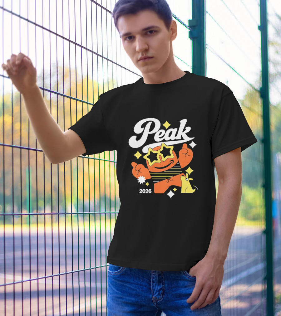 Peak 2026 Star Sunglasses Cartoon T-Shirt