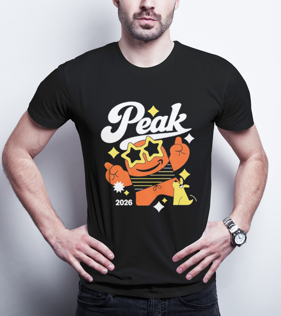 Peak 2026 Star Sunglasses Cartoon T-Shirt