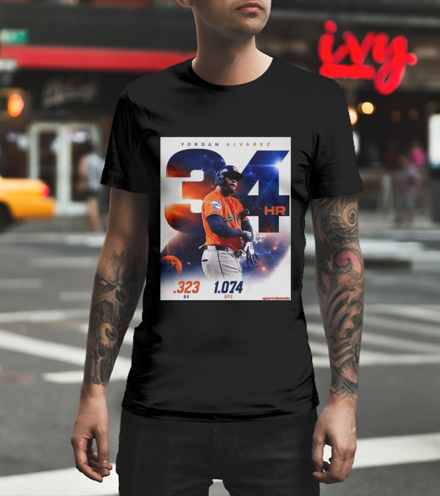 Yordan Alvarez 34 HR .323 BA 1.074 OPS Astros T-Shirt