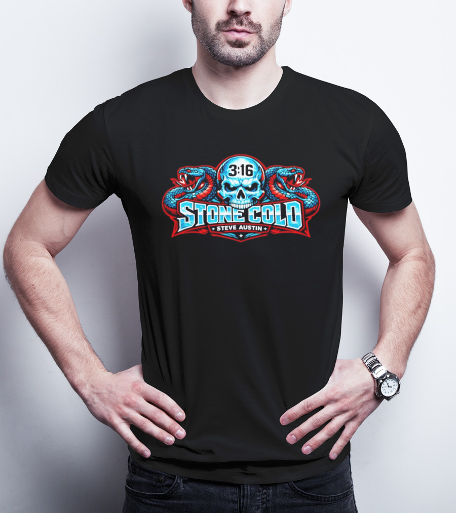 Stone Cold Steve Austin 3 16 Skull With Snakes T-Shirt