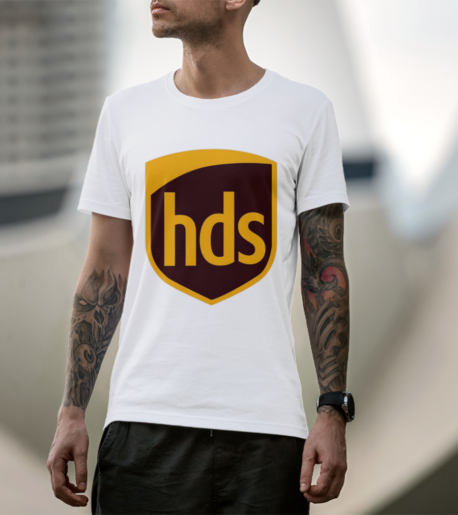 HDS Shield Emblem Brown And Yellow Branding T-Shirt