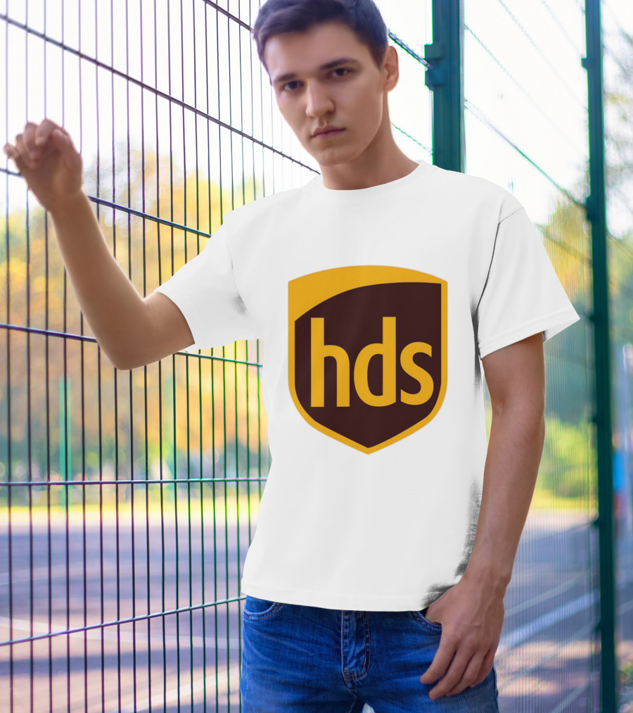HDS Shield Emblem Brown And Yellow Branding T-Shirt