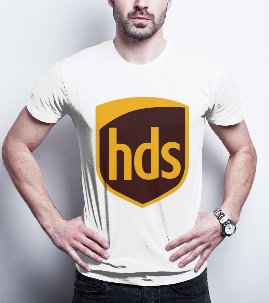 HDS Shield Emblem Brown And Yellow Branding T-Shirt