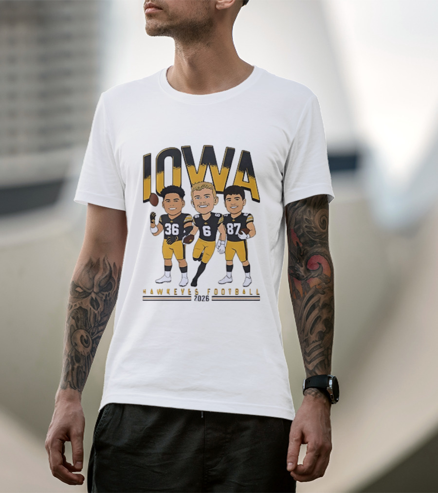 Iowa Hawkeyes Football 2026 Players 36 6 87 Team Spirit T-Shirt