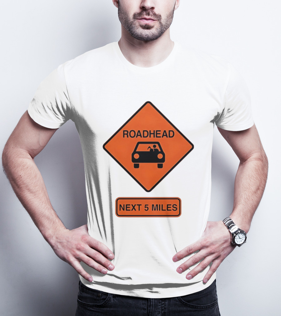 Roadhead Next 5 Miles Traffic Sign Car T-Shirt