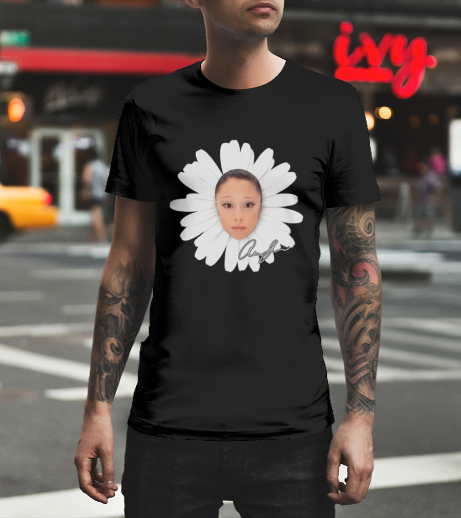 Ariana Petal Daisy Meme Face Cute Signature T-Shirt