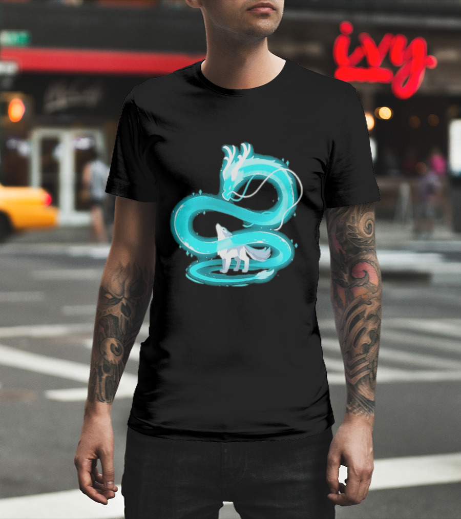 Esprit De La Lune Dragon And Wolf T-Shirt
