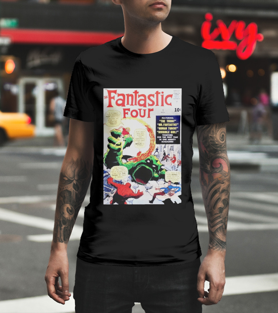 Fantastic Four #1 Nov 1961 Marvel Comics The Thing Mr. Fantastic Human Torch Invisible Girl Classic Cover T-Shirt