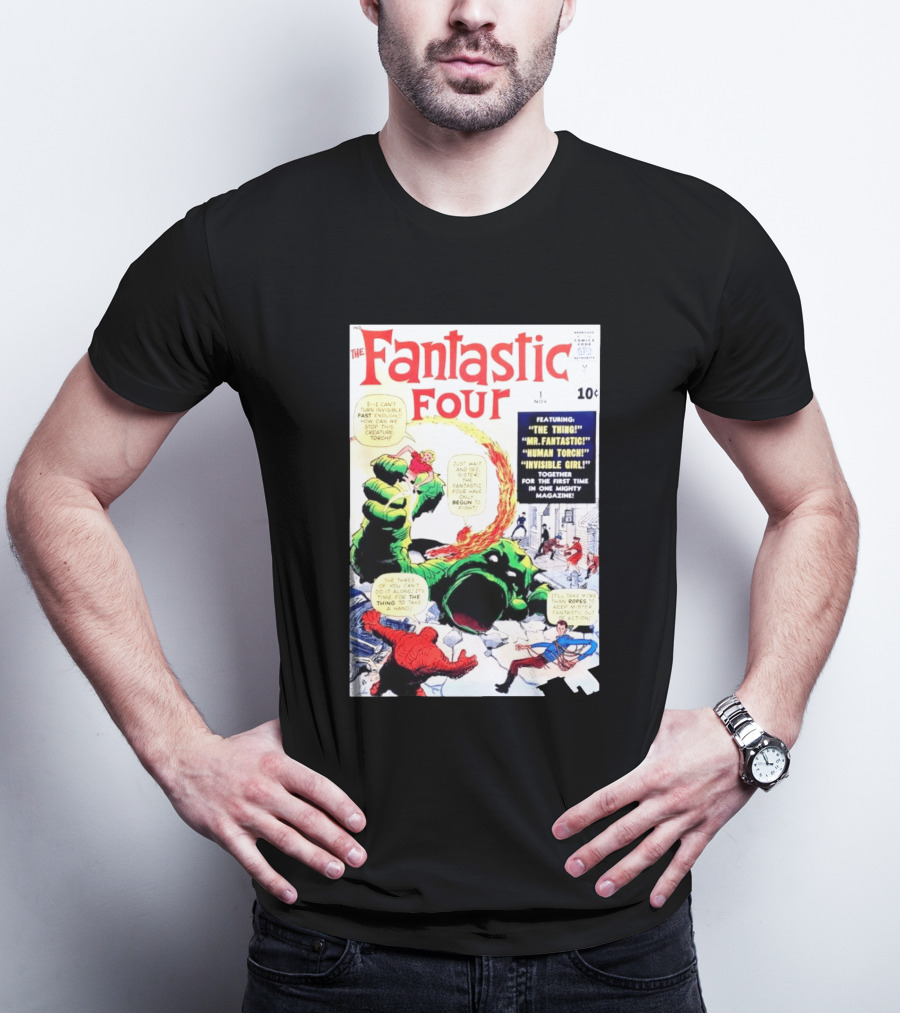 Fantastic Four #1 Nov 1961 Marvel Comics The Thing Mr. Fantastic Human Torch Invisible Girl Classic Cover T-Shirt