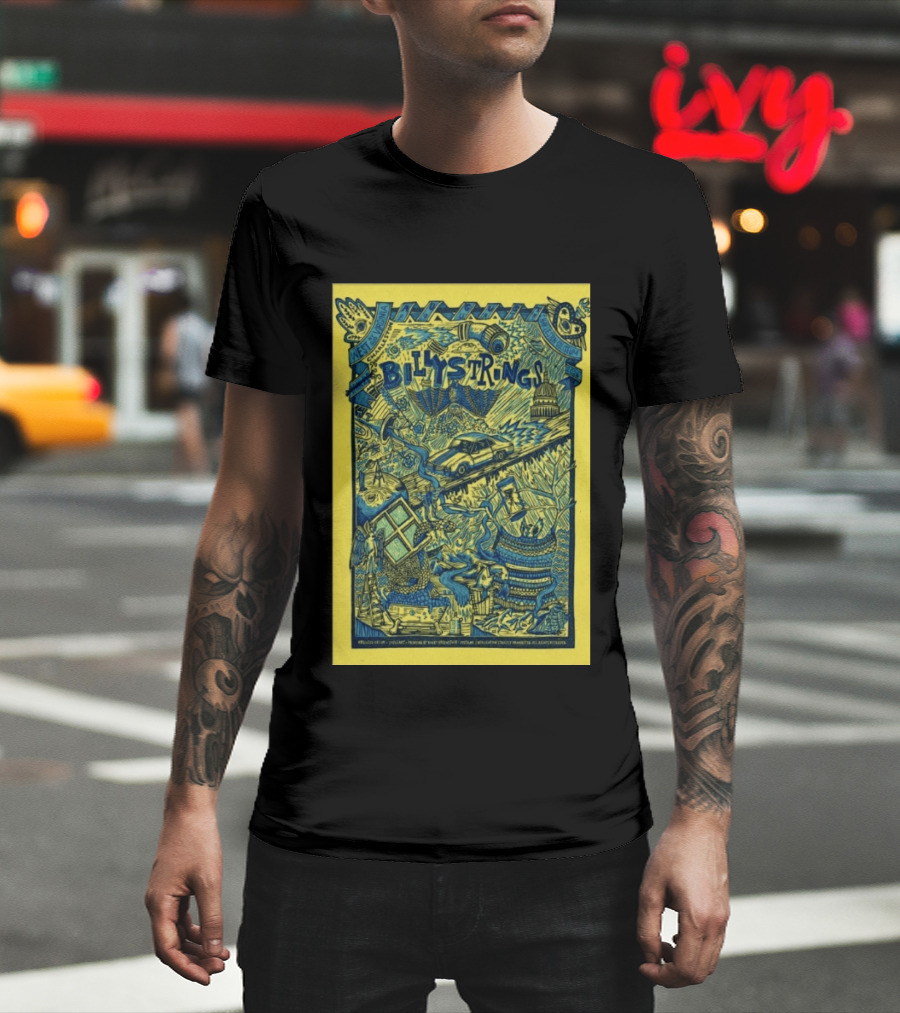 Billy Strings Charleston WV Aug 4 2026 Tour Concert Car Mountains Capitol Building T-Shirt