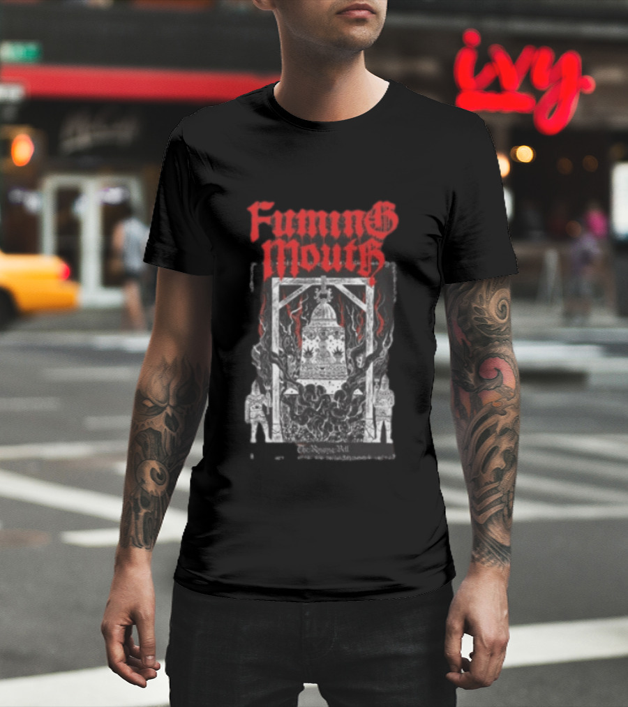 Fuming Mouth Grave Stench Bell Gothic T-Shirt