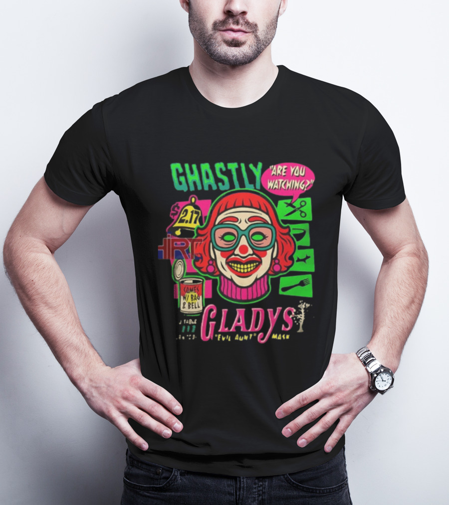 Ghastly Gladys Are You Ing Retro Clown Vintage Pop T-Shirt