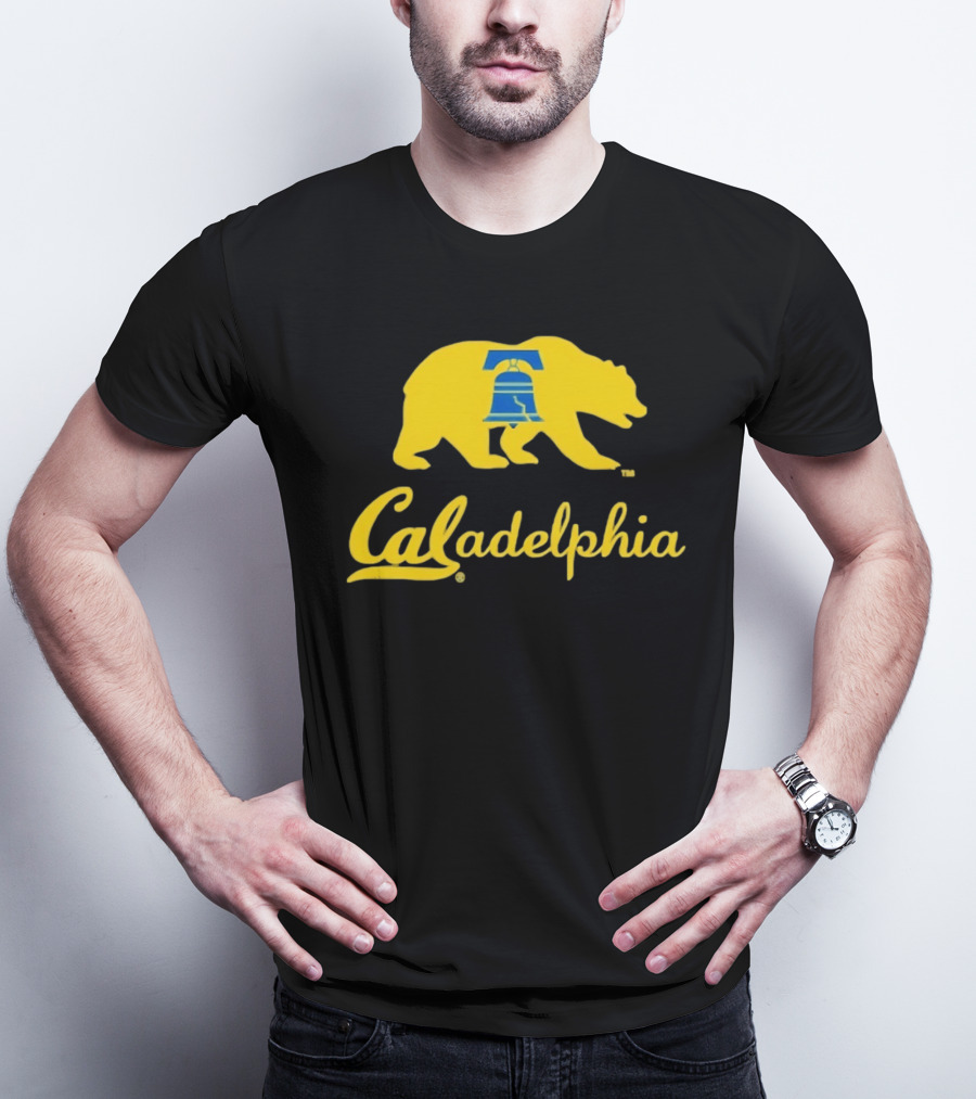 Caladelphia California Bear With Liberty Bell T-Shirt