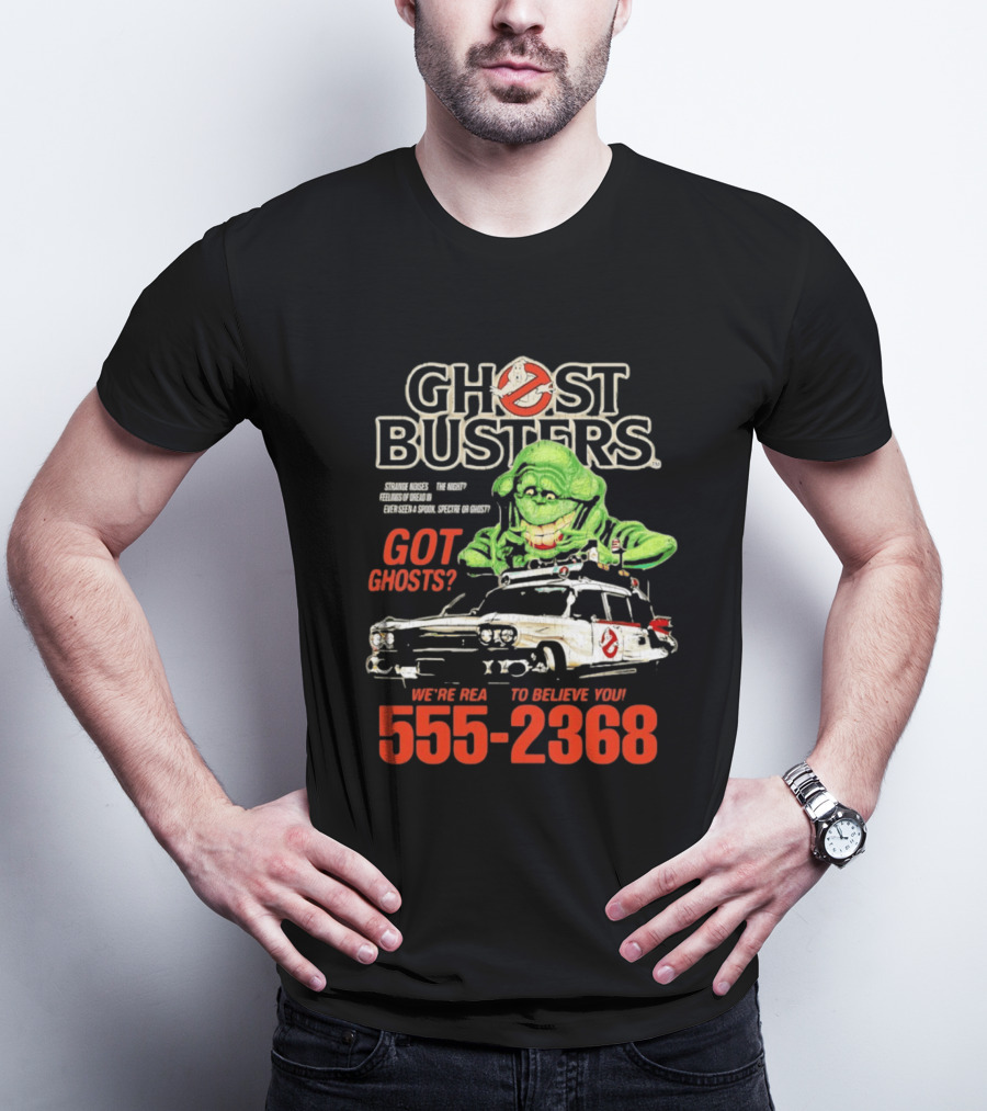 Ghostbusters Got Ghosts Ecto 1 Slimer We're Ready To Believe You 555 2368 T-Shirt