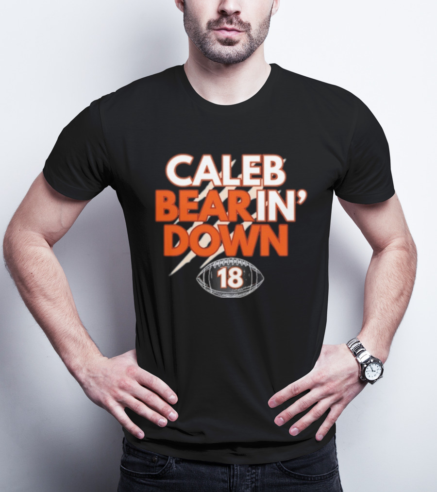 Caleb Bear In Down 18 Football Scratch Marks T-Shirt