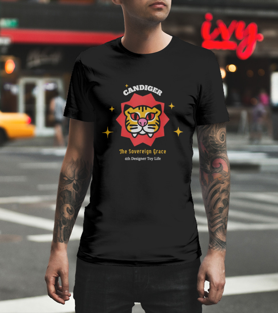 Candiger Sovereign Grace 4th Designer Toy Life Tiger Face T-Shirt