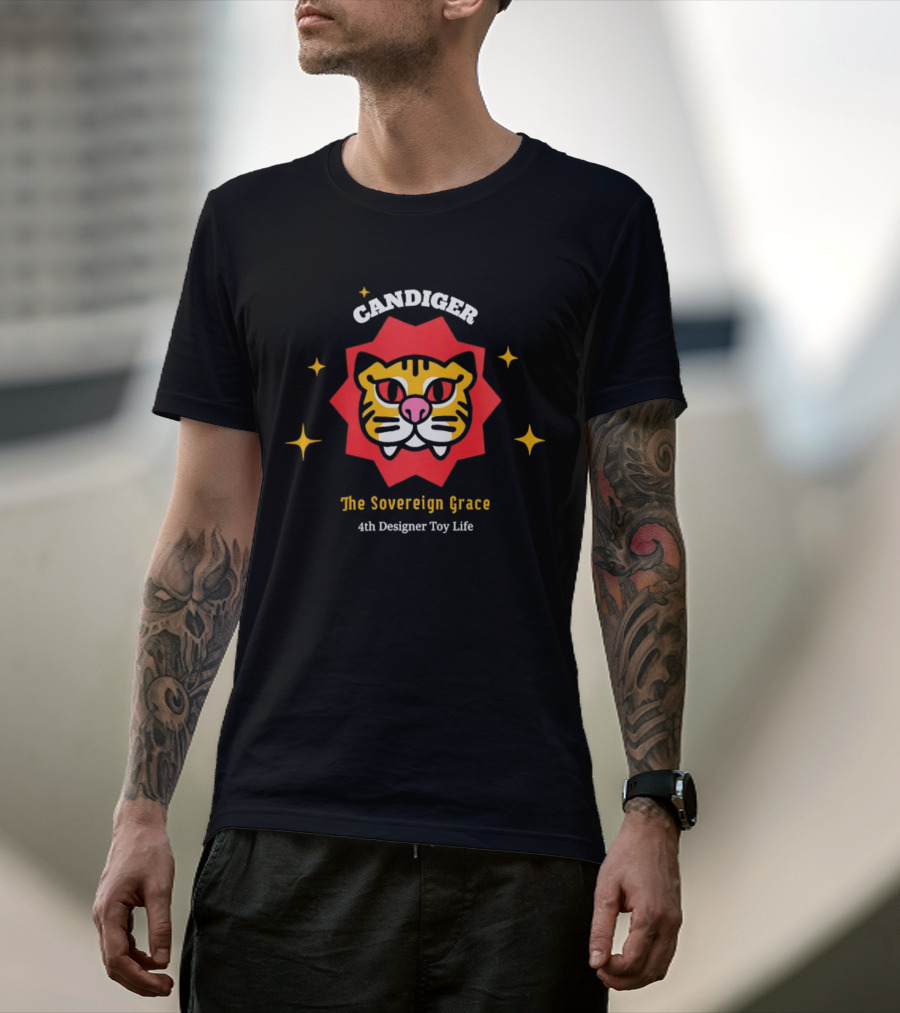 Candiger Sovereign Grace 4th Designer Toy Life Tiger Face T-Shirt