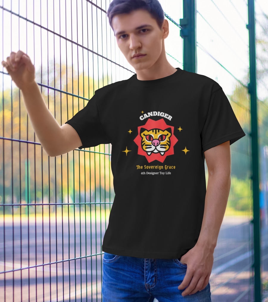 Candiger Sovereign Grace 4th Designer Toy Life Tiger Face T-Shirt