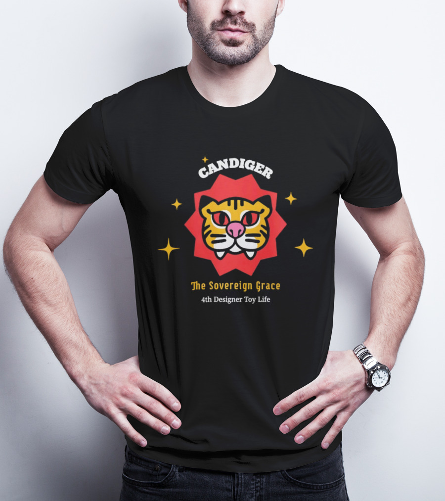 Candiger Sovereign Grace 4th Designer Toy Life Tiger Face T-Shirt