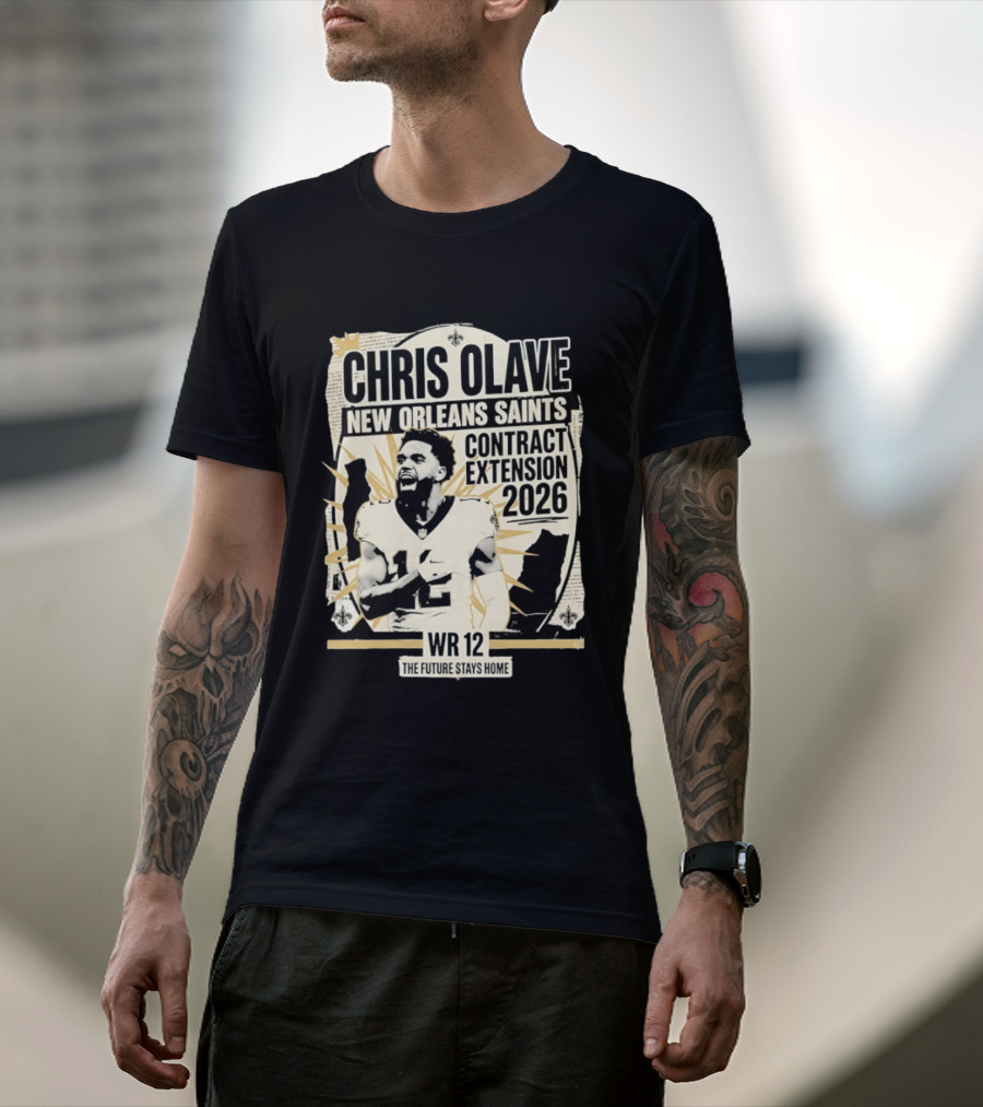 Chris Olave New Orleans Saints Contract Extension 2026 WR 12 The Future Stays Home T-Shirt