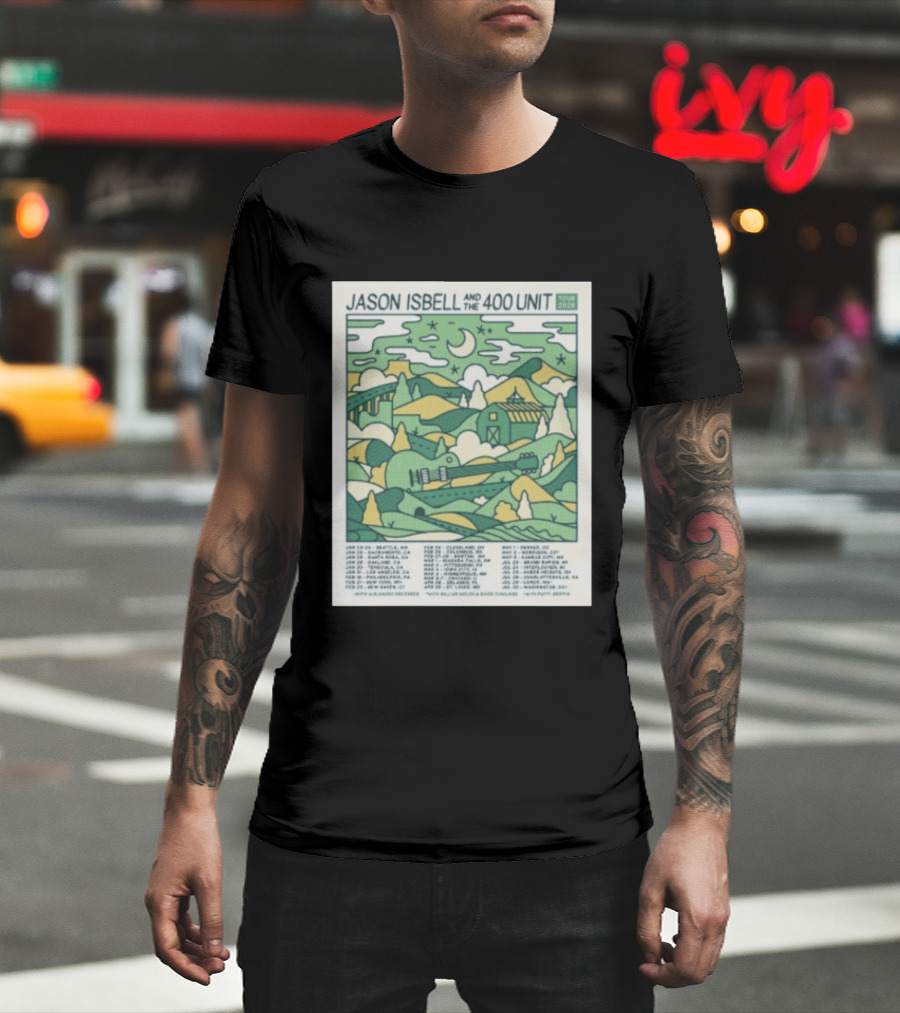 Jason Isbell And The 400 Unit Tour 2026 January 23 24 Seattle Wa Jan 26 Sacramento Ca Nostalgic 2026 Countryside Landscape T-Shirt