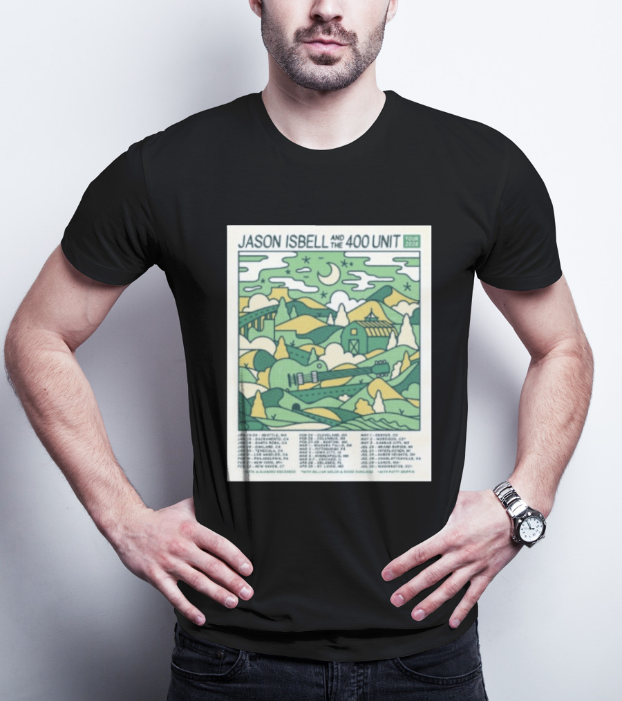 Jason Isbell And The 400 Unit Tour 2026 January 23 24 Seattle Wa Jan 26 Sacramento Ca Nostalgic 2026 Countryside Landscape T-Shirt