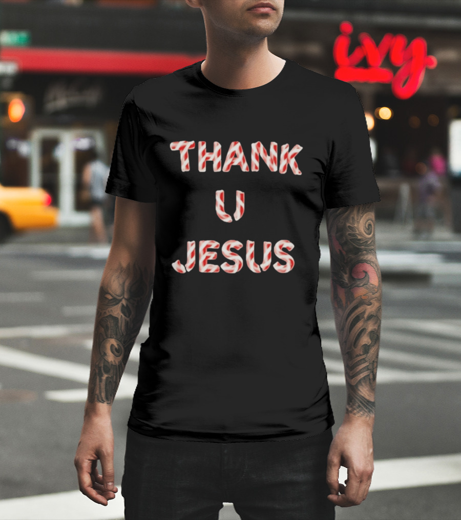 Original Daydrian Harding Thank U Jesus Candy Cane T-Shirt