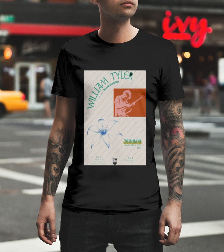 William Tyler Shazhad Shashidhar Zebulon California Concert November 5 6 7 2025 Mohave Gold Ojai Underground T-Shirt